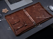 Custom Vintage Leather Portfolio with 3 Ring Binder,Leather Business ...