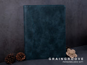 Custom Vintage Blue Leather Padfolio with Clipboard,Leather Business ...
