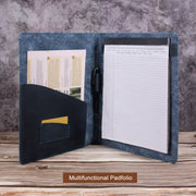 Personalized Denim Blue PU Leather Portfolio,Artist A4 Size Organizer ...