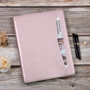Personalized Rose Gold Vegan Leather Portfolio,A4 Custom Notepad Folder ...