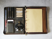 Tech Folio Leather 3 Ring Binder Loose-leaf Paper Cable Holder ...